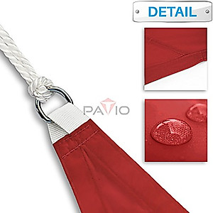 Patio Paradise Sun Shade Sail 12' x 12' x 17' Right Triangle Canopy Waterproof 260GSM UV Block Durable Awning Canopy Outdoor Garden Backyard Red