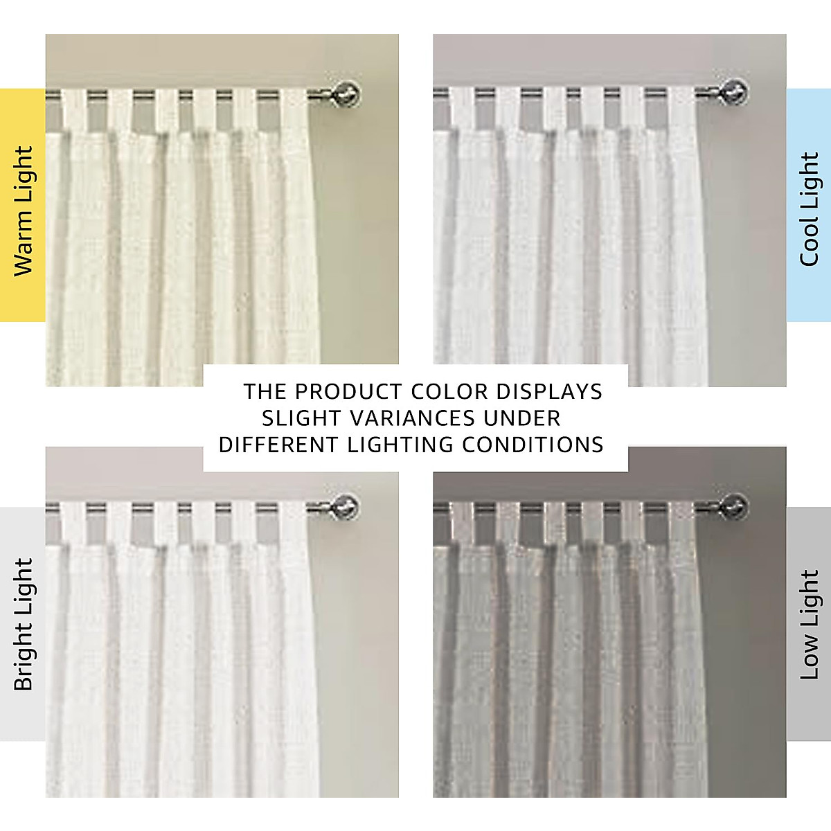 H.VERSAILTEX Elegant Natural Linen Blended Energy Efficient Light Filtering Curtains / Tab Top Curtains Off White Window Treatments Panels / Drapes for Livingroom (Set of 2, 52in x 96in)