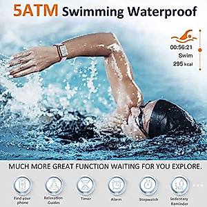 Hamile Smart Watch for Android Phones and iPhone Compatible, Smart Watches for Women Men 5ATM Waterproof Fitness Tracker with Heart Rate Sleep Monitor Step Counter Pedometer Stress Level, Lavender