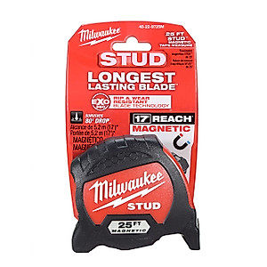 Milwaukee 48-22-9725M 25-Foot Stud Magnetic Tape Measure 2 Pack