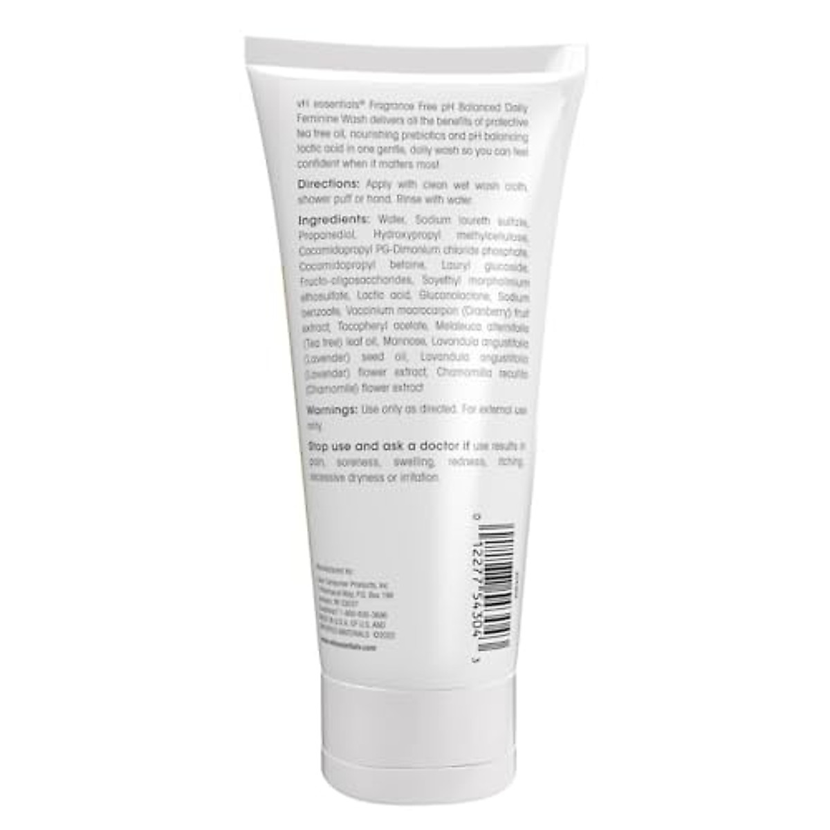 vH essentials Daily Feminine Wash - Fragrance Free, Hypoallergenic with Tea Tree Oil & Prebiotic - For Ph Balance, Intimate Odor Block, Vaginal Health - Gentle Formula Body Care - 6 Fl Oz