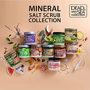 Dead Sea Collection Almond Vanilla Salt Scrub – Exfoliating Body Scrub for Women – Moisturizing and Nourishing Skin – with Pure Oils and Dead Sea Minerals (23.28 Oz)