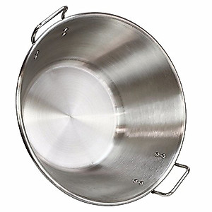 Barton Comal Large Deep 17" X 7.5" Stainless Steel Outdoor Para Carnitas Taco Disco Cocinar Plancha Griddle Tortillas Stir Fry Wok