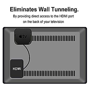 Wall Mount Bracket Holder with Remote Cover Compatible for Apple TV4 4K - Pinowu TV Mount and Siri Remote Protective Case Suitable for Apple TV 4/4K[4th Gen] (Black)