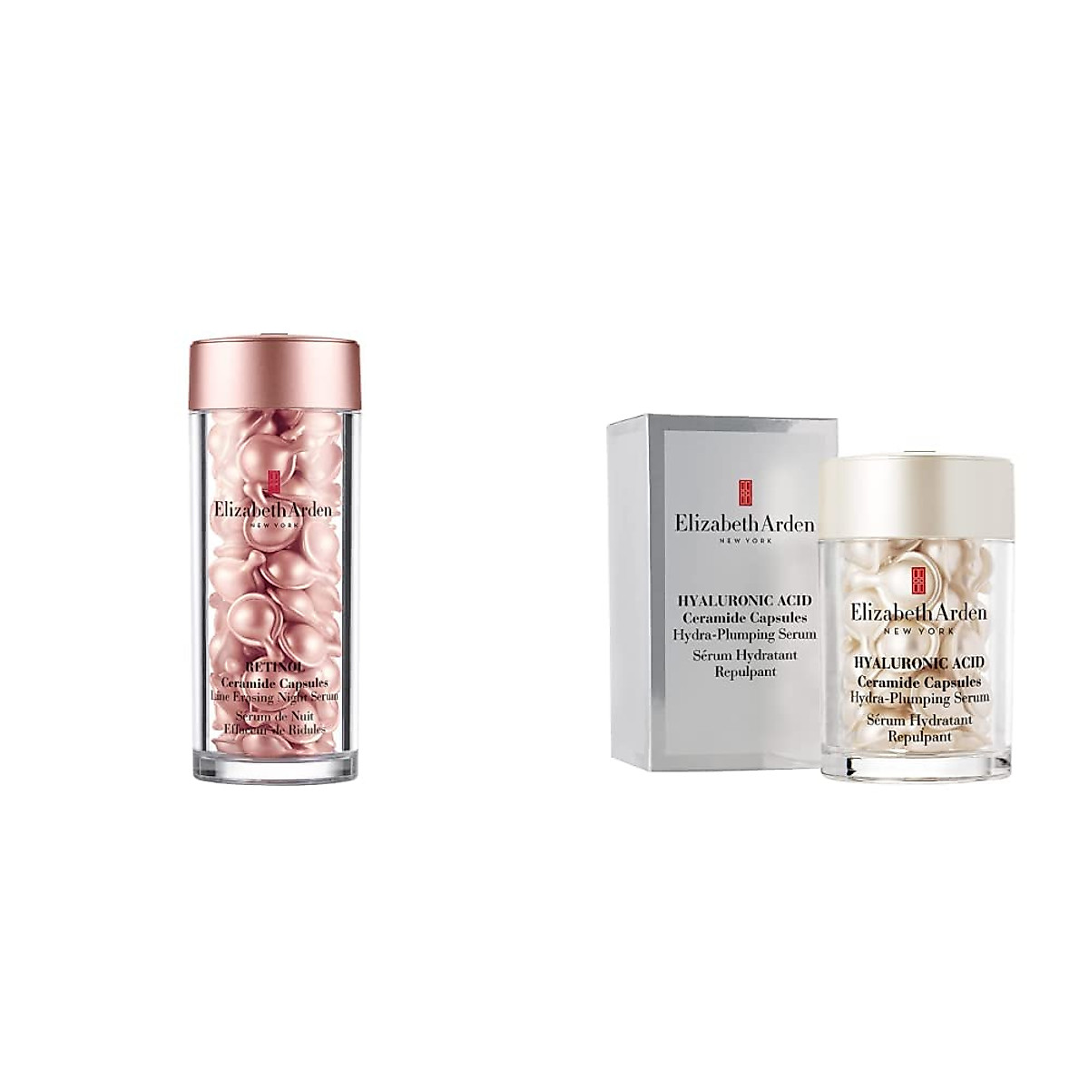 Elizabeth Arden Smooth & Plump Bundle, Retinol & Hyaluronic Acid Serum Ceramide Skincare Capsules