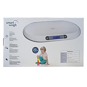 Smart Weigh Comfort Baby Scale, 44 Pound Capacity, 3 Weighing Modes, Accurate Digital Scale for Infants, Toddlers, and Babies