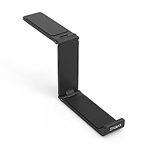 Zalman Folding Magnetic Headphone Holder, Collapsible and Foldable Headset Holder for Gaming, Powerful Magnet for Mounting on Computer Case, Holds up to 4 LB (ZM-FH10 Black)