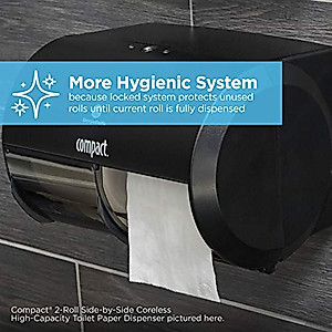 Compact 2-Roll Side-by-Side Dispenser and Coreless 2-Ply Recycled Toilet Paper Starter Kit by GP PRO (Georgia-Pacific), 1 Dispenser and 4 Rolls, 1 Kit per Case