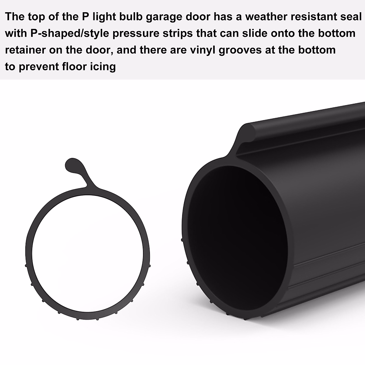 Garage Door Seal,Garage Door Bottom Weather Seal,Weatherproofing Garage Door Seals Replacement Overhead P-Bulb Garage Door - 16FT