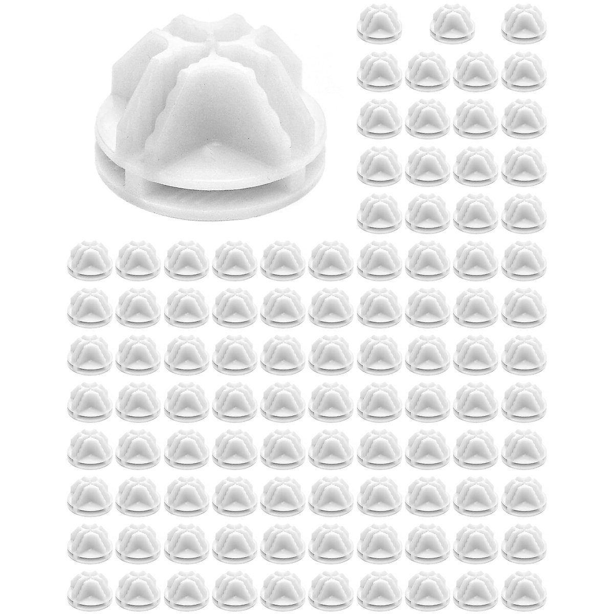 QWORK Wire Storage Connectors, 100 Pcs Grid Connectors Clips Modular Storage Cubes Interlocking Buckle, White