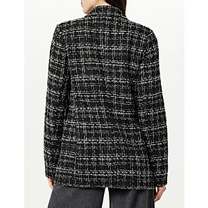The Drop Women's Blake Long Blazer, Black Boucle, Small