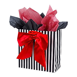 Hallmark Signature 10" Large Gift Bag with Tissue Paper (Red Bow) for Birthdays, Valentine's Day, Sweetest Day and More