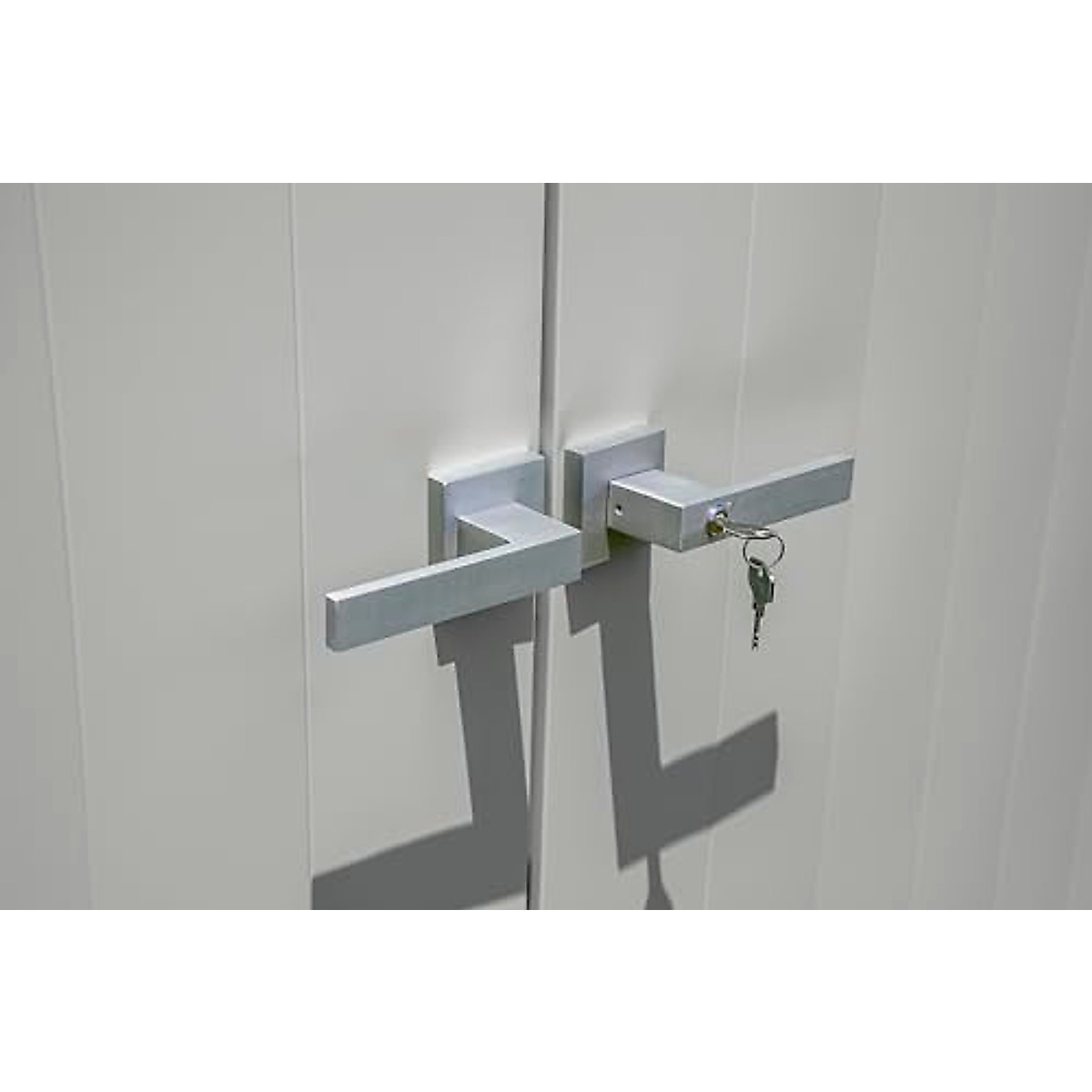 Arrow Select 8' x 6' Outdoor Lockable Steel Storage Shed Building, Flute Grey