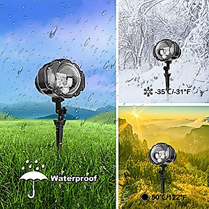 SOMKTN Christmas Snowfall Projector Lights, Waterproof Snow Light Projector, Outdoor Snow Lighting Projector with Dynamic Snow Effect for Home, Garden, Party, Halloween, Landscape Decor