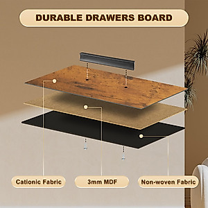 EKNKOZY Computer Desk with 3 File Cabinet Drawers, 57.8'' Reversible Gaming Desk, Office Desk with Storage Shelves and Dual Monitor Stand for Home & Office (Rustic Brown)