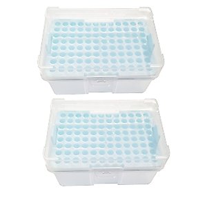 ZHIBANG 200ul Pipette Tips Box 96 Positions Polypropylene Empty Pipettor Tip Box, Pack of Two