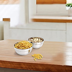 yarlung 10 Pack Stainless Steel Bowls, 17 Oz Snacks Bowls Lightweight Salad Bowls, Double-walled Metal Soup Bowls Serving Dishes for Sauces, Rice, Noodles, Ice Cream