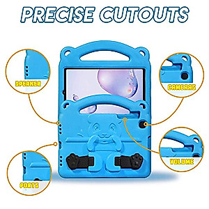 FIREVASE Tablet Kids Case for Samsung Galaxy Tab A 8.4 Inch,SM-T307/T307U, EVA Shock Proof Light Weight Professional Kids Case, with Handle Built-in Bracket & Shoulder Strap (Blue)