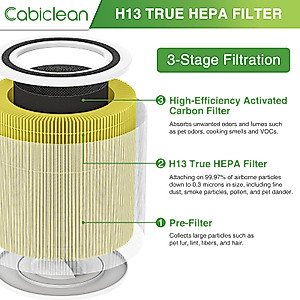 Cabiclean Core 400S Pet Care Replacement Filter for LEVOIT Core 400S Smart WiFi Air Purifier, 3-in-1 H13 True HEPA, High-Efficiency Activated Carbon, Compared to Part # Core 400s-RF-PA, 2 Pack