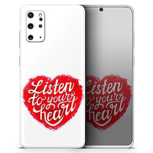 DesignSkinz Listen to Your Heart Protective Vinyl Decal Wrap Skin Cover Compatible with The Samsung Galaxy S20 (Screen Trim & Back Glass Skin)