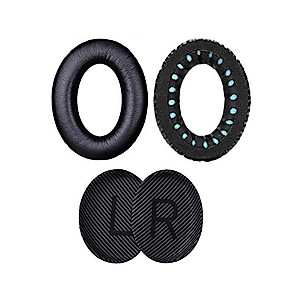 JEUOCOU Headphone Earpad Ear Pads Replacement Cushion Cover for Bose QuietComfort 35 (QC35) and Quiet Comfort 35 II (QC35 II) Over-Ear Headphones (Black)
