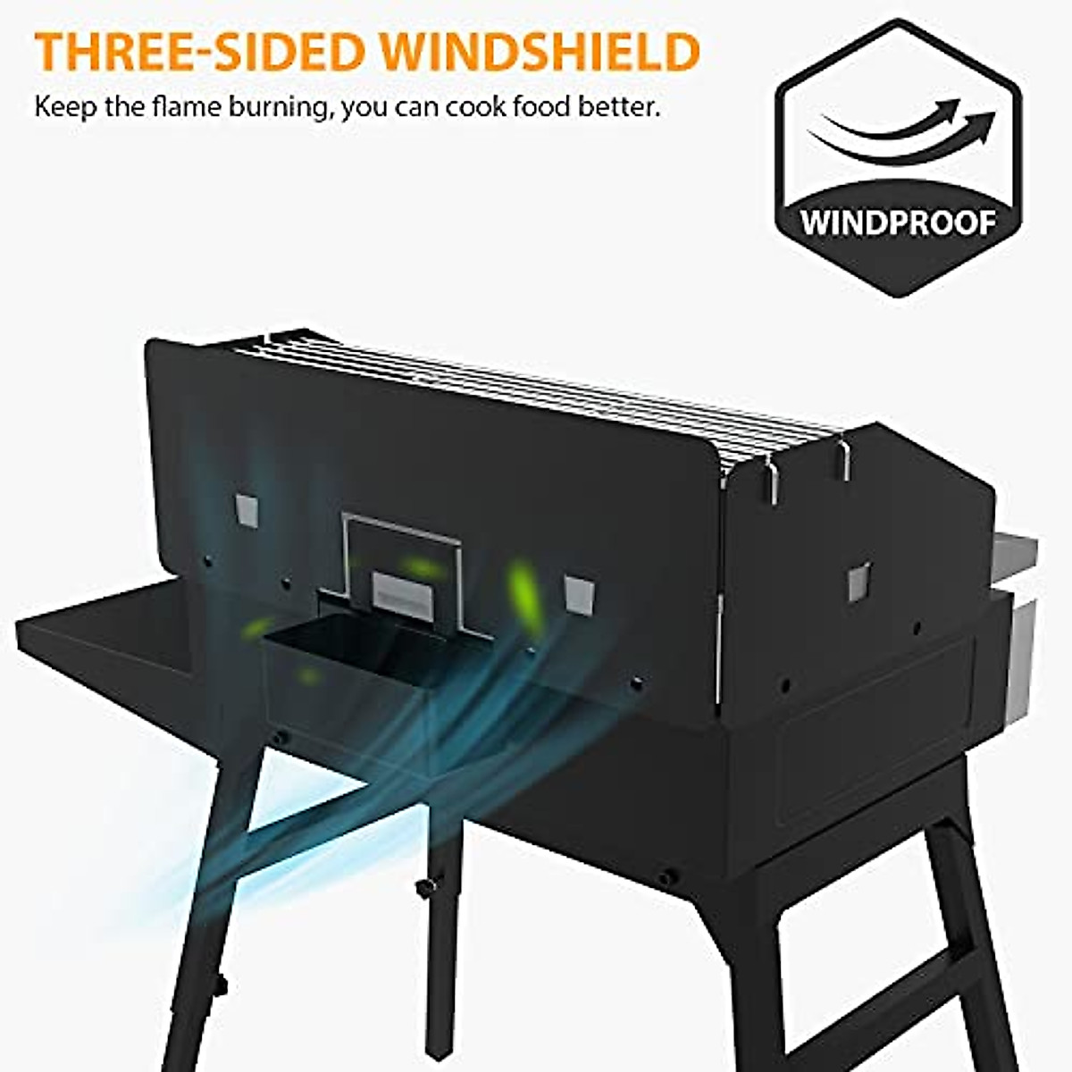 AJinTeby Wind Screen Blackstone Wind Guards Compatible with Blackstone 22" Griddle and Stainless Steel Grill Warming Rack, Grill Parts Accessories for Blackstone Griddle