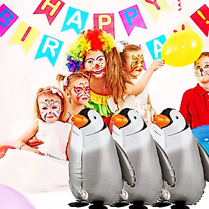 6 Pieces Walking Penguin Balloons Penguin Foil Balloons Pet Walking Animal Balloons Helium Balloons for Baby Shower Birthday Party Decoration Supplies
