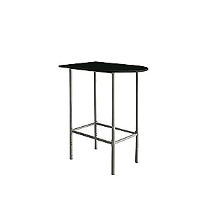 Monarch Specialties 2335 Table, Height, Pub, 36" Rectangular, Small, Kitchen, Laminate, Black, Grey, Contemporary, Modern Home Bar-24"X 36" Silver Metal Spacesaver, 35.5" L x 23.75" W x 41" H