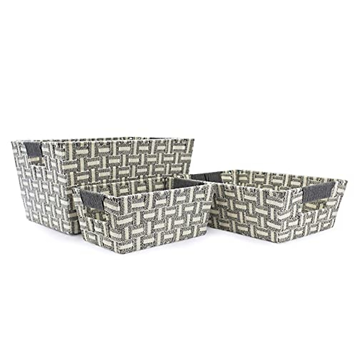 OneDesign Home: Set of 3 Woven Storage Basket - S/M/L (White)