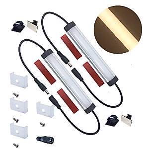 Litever 6 Inches Under Cabinet Light Bar for Small Cabinets, 12VDC, 2.5W, 3000K Warm White,with Mounting Clips, Screws, Self-Adhesive Pads. Compatible LL-008 Series -(2-Pack-3000K)