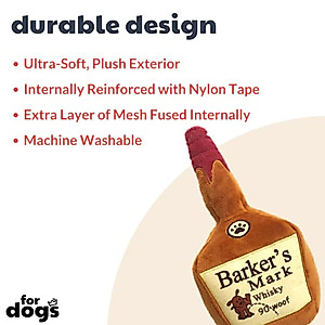 H&K for Dogs Power Plush | Barker's Mark (Large) | Funny Dog Toy | Dog Toy with Squeaker | Dog Gift | Fun, Durable, and Safe | Squeaky Dog Toy