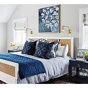 DANSEER Edison Brass Wall Sconces Set of Two Sconce Plug in with Switch Swing arm