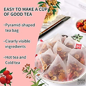 DOZO Longan Red Jujube Tea Bags 6.34oz/180g(25bag) Red Date Longan Goji Berry Fruit Tea Dried Longan Wolfberry Replenish Qi Women's Five Treasures Tea Combination Fruit Tea 桂圆枸杞红枣茶 水果茶