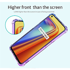 KOARWVC Case for Realme 7 4G/Realme Narzo 20 Pro Case, Crystal Clear Case Gradient Slim Anti Scratch TPU Shockproof Protective Phone Cases Cover for Realme 7 4G (Purple/Blue)