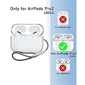 12in1 Clear AirPod Pro 2 Case Transparent Soft TPU Protective Cover Skin Accessories Set Kit, Crystal Case for Apple AirPod Pro 2nd Generation Clear Case Transparent w/Hand Strap New 2022