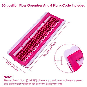 Yunnyp 50 Positions Embroidery Floss Organizer Shelf,Thread Organizers for Cross Stitch Embroidery Kit Tools Sewing Needle Holder Kit with 4Pcs Blank Replaceable Project Cards