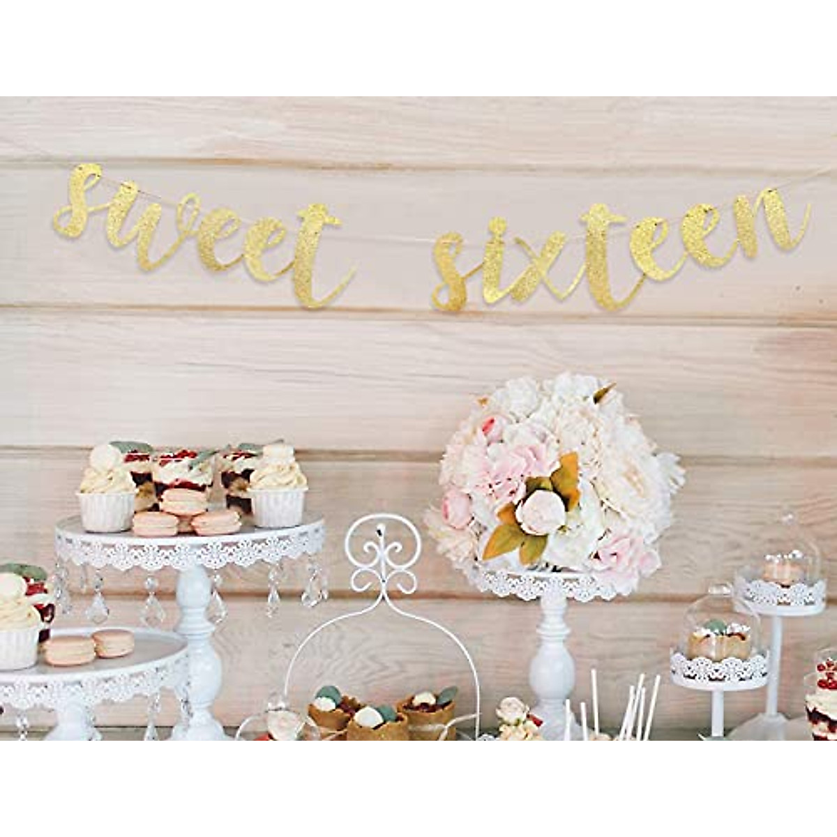 Sweet Sixteen Banner - Sweet 16 Banner，16th Birthday Banner，happy 16th Birthday Banner，sweet 16 Birthday Banner，16th Happy Birthday Anniversary Party Decorations