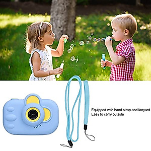 Digital Video Kids Camera Portable 12MP External Silicone Design Kids Camera Dual Front Rear Lens Children Outdoor (Blue)