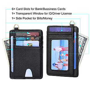 GEEAD Slim Minimalist Front Pocket RFID Blocking Card Holder Wallets for Men & Women