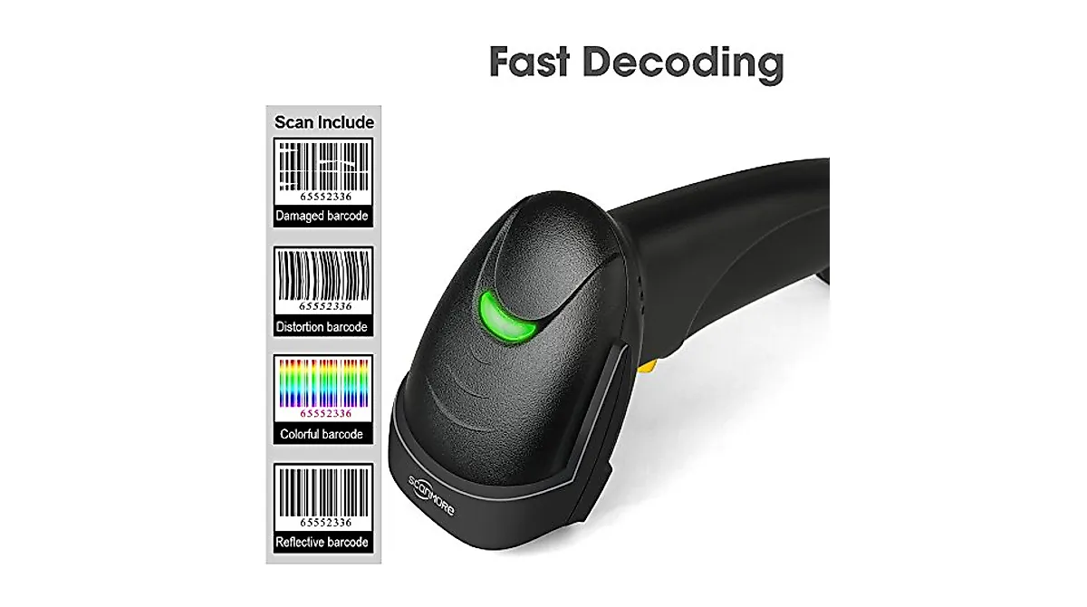 Handheld USB 1D Barcode Scanner - Fast Plug & Play Reader