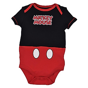 Disney Mickey Mouse Donald Duck Pluto Newborn Baby Boys 5 Pack Cuddly Bodysuits Mickey Mouse Clubhouse 6-9 Months