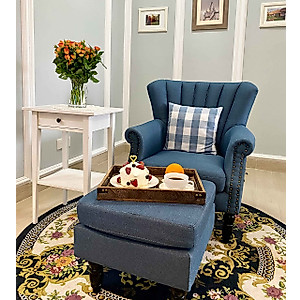 Sufandly Large Wooden Serving Tray with Handles, Rectangle Breakfast Tray 15.7 x 11.8 Inch Wood Color…