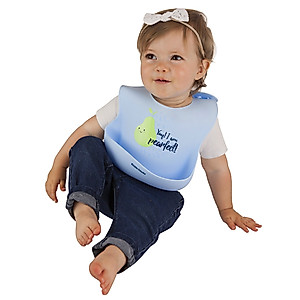 Kiddo Feedo Silicone Baby Bib, Unisex Designs for Boys and Girls, Waterproof and Easy to Clean, Blue