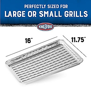 Kingsford Grilling Fish & Veggie Griller, Non-Stick Aluminum Grill Liner, Prevents Food from Falling through Grill Grates, 16" x 11.75" x 0.88", Pack of 4, Model: 6119994300