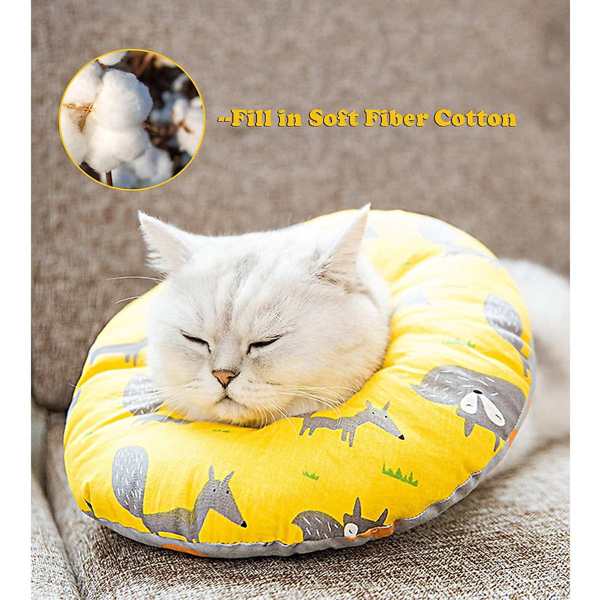 Generic Cat Cone Collar Soft, Adjustable Soft Cone for Cats, Cat Recovery Collar After Surgery for Kittens, E-Collar Elizabethan Collar for Cats, Medium