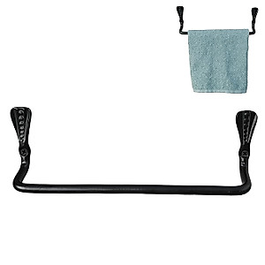 Hand Forged Farmhouse Hand Towel Bar Iron Handmade Wall Mounted Kitchen Towel Rack Blacksmith Twisted Towel Holder Home and Classic Look Heavy Duty Modern Towel Holder Matt Black by Living Ideas