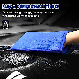 GMISUN Clay Mitt, 2 Pack Clay Bar Mitt for Car Detailing, Medium Grade Magic Car Wash Mitt Auto Detailing, Scratch Free and Paint Safe for Car Detailing Cleaning Polishing Paint, Glass, Wheels