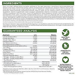 NutriSource Pure Vita Dry Dog Food, Duck and Oatmeal, 12LB