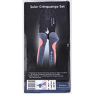 Preciva Solar Crimping Tool Kit for 2.5-6.0mm²/AWG26-10 Solar Panel PV Cable with 10PCS Male Female Solar Panel Cable Connectors and 2PCS Spanners Wrench