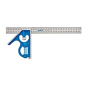 Empire Level E250M 12-Inch Heavy Duty Professional Combination Square With Etched Stainless Steel Blade, Metric Graduations and True Blue Vial